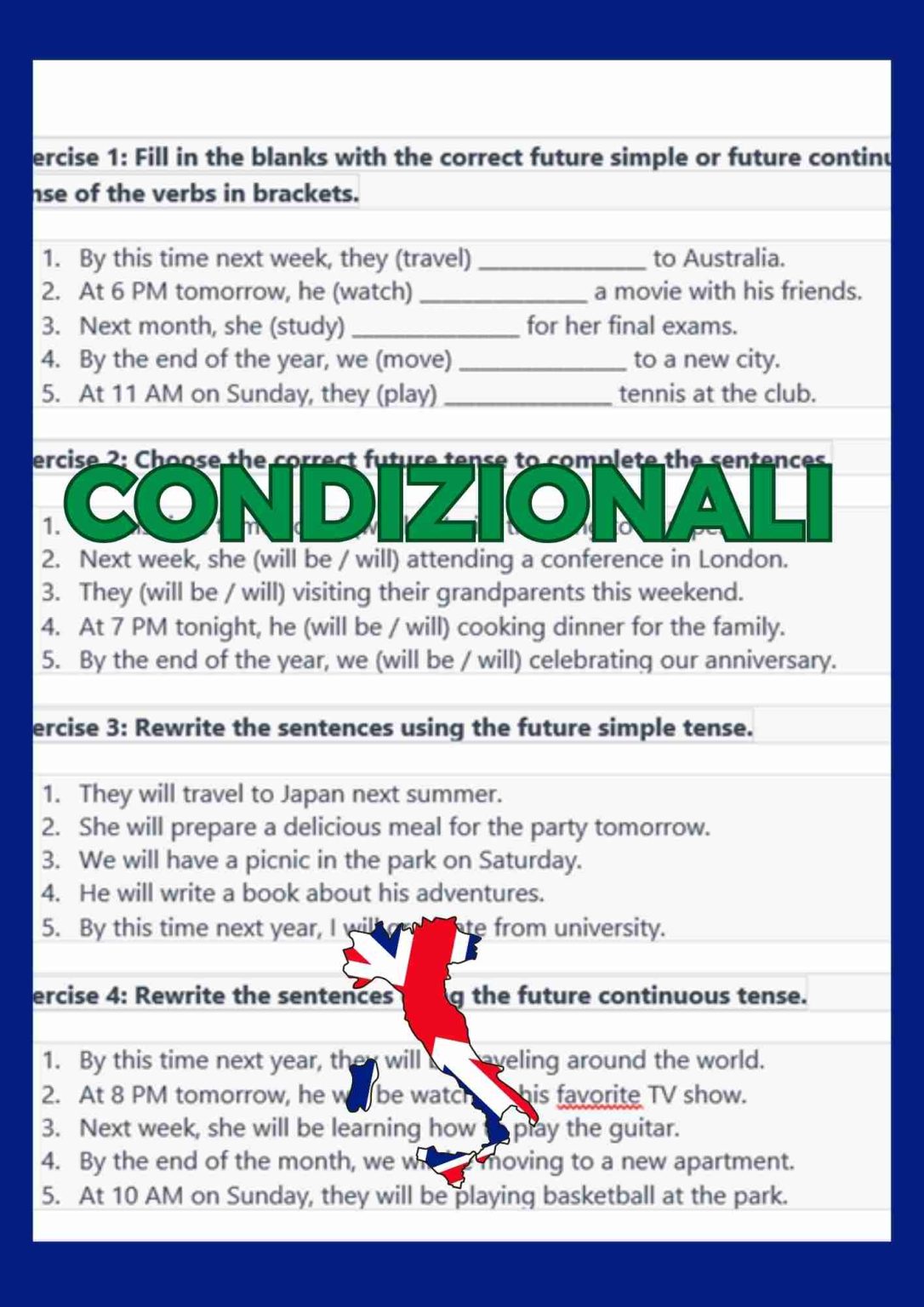 Esercizi di Condizionali in Inglese - Inglese in Italiani